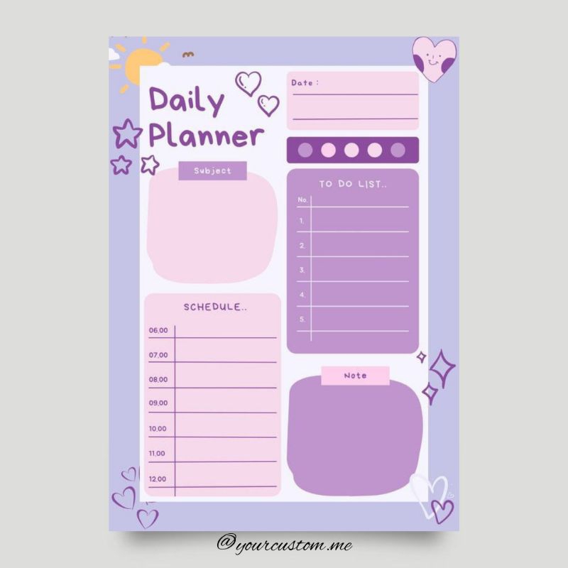 Jual Daily Planner / Jurnal Harian (Journaling) bisa pakai desain ...