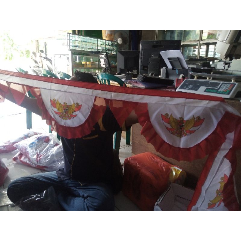 Jual Umbul - umbul bendera Gelombang resplang merah putih 5 meter 5 gelombang | Shopee Indonesia