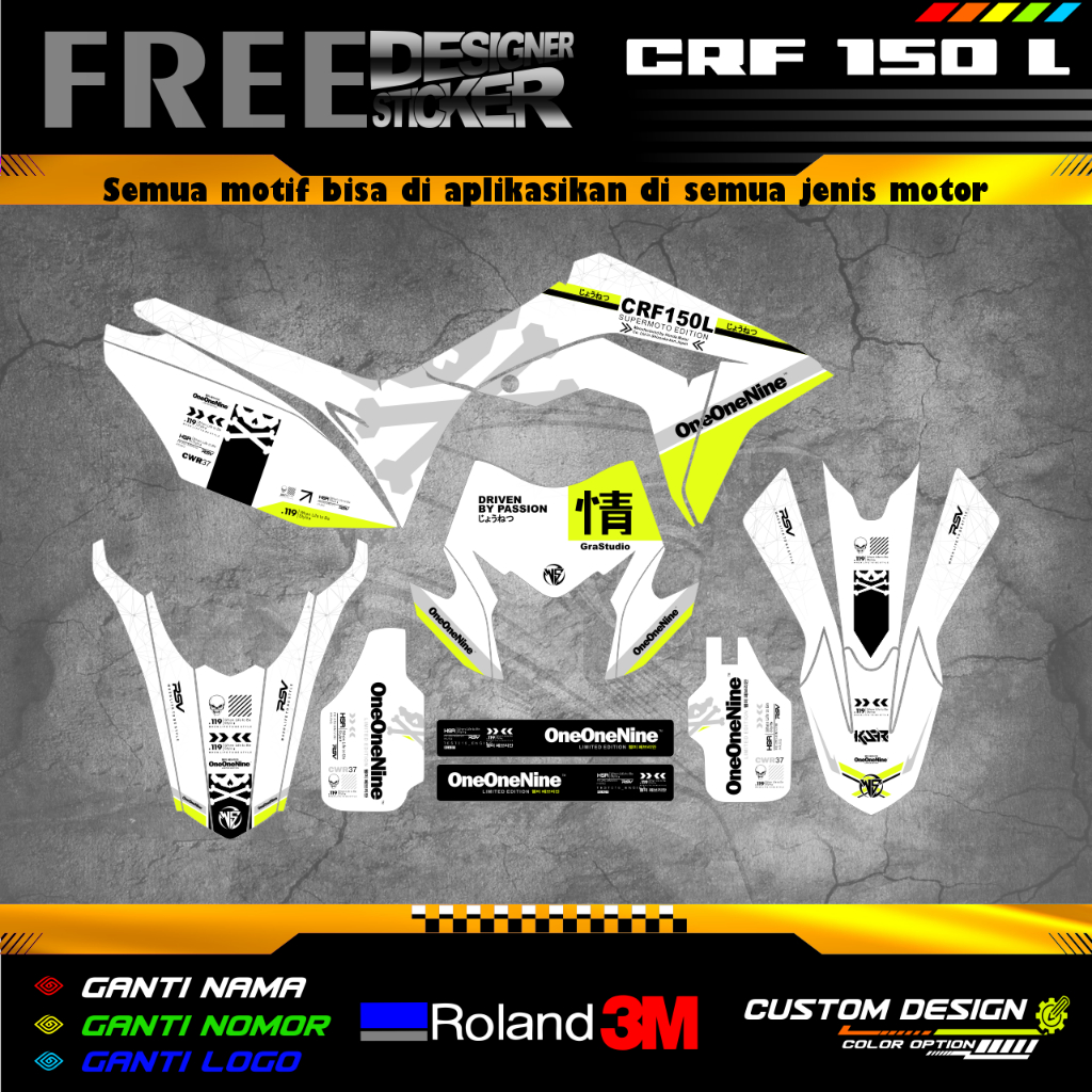 Jual Stiker Decal CRF 150L Oneonenine Full Body Custom | Shopee Indonesia