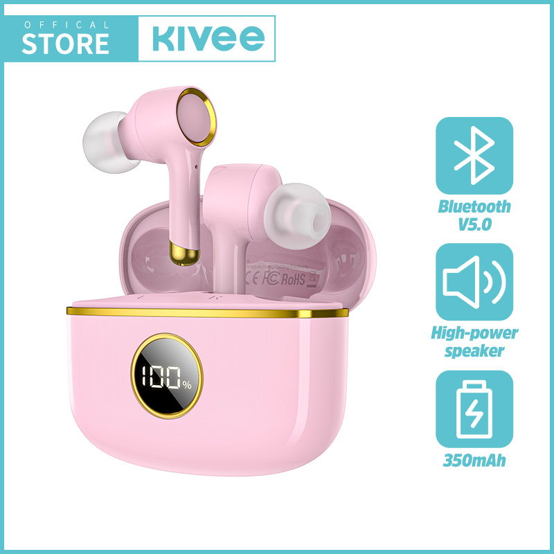 Jual KIVEE Earphone Bluetooth IOS noise cancelling TWS Headset ...