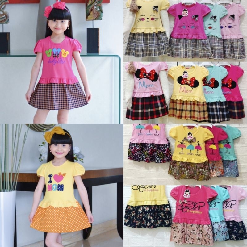 Jual Dress anak GSK Usia 1-6 Tahun Terbaru / Dress GSK motif random ...
