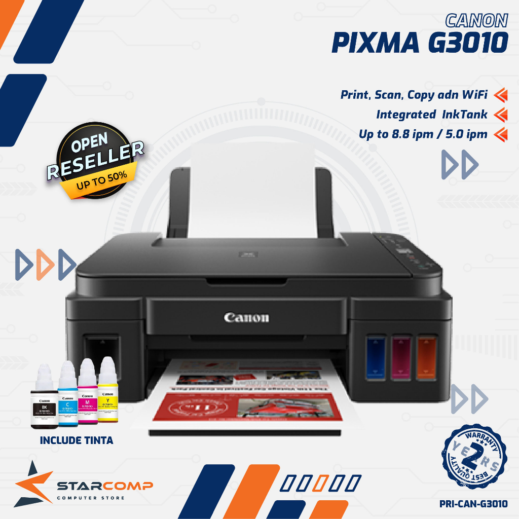 Jual Canon Pixma G3010 All-in-One Printer (Print Scan Copy) + WiFi ...