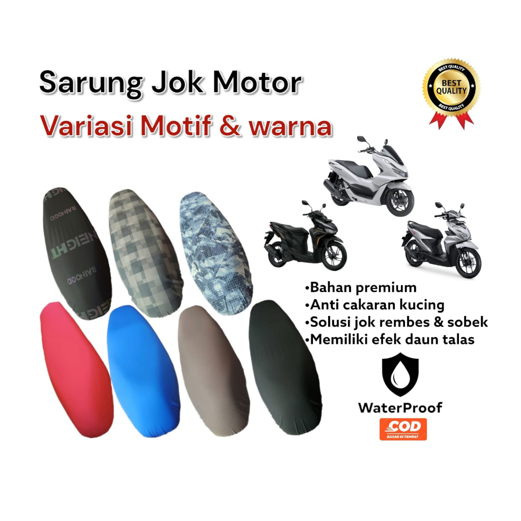Jual cover /sarung jok motor Anti cakaran kucing waterproof efek daun ...