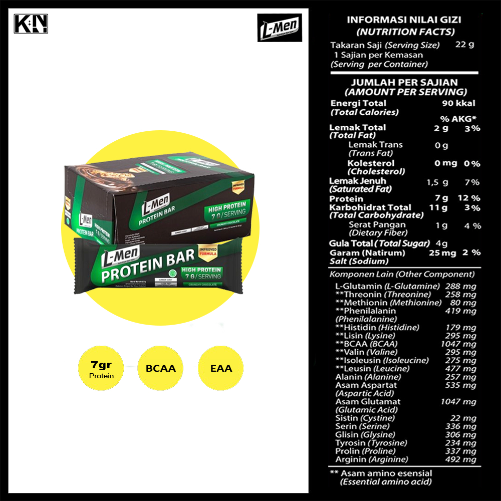 Jual L-Men Protein Bar Crunchy Choco 7g Protein/Serving - Camilan ...