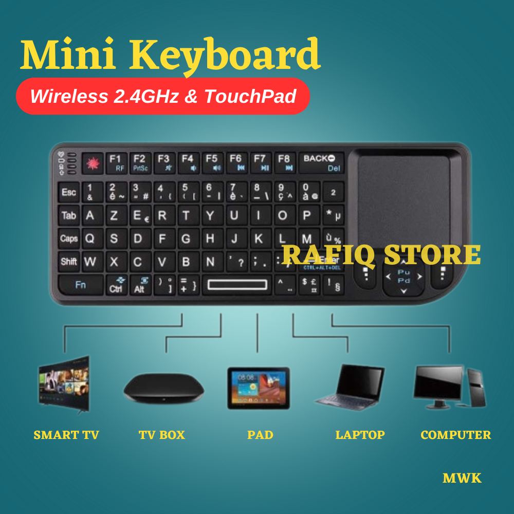 Jual Wireless Mini Keyboard Pointer 2.4GHz Touch Pad For Pc Laptop ...