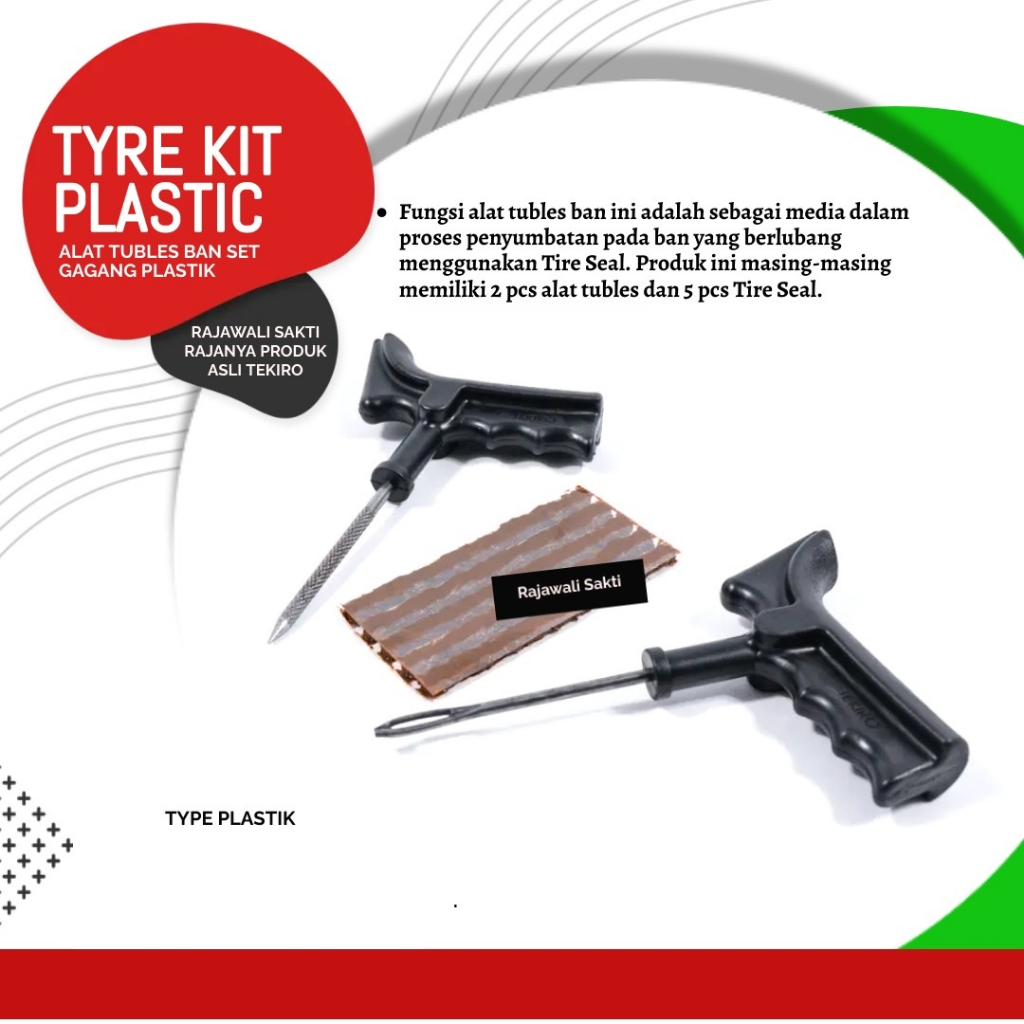 Jual TEKIRO ALAT TUBLES BAN SET GAGANG PLASTIK / ALAT TAMBAL BAN ...
