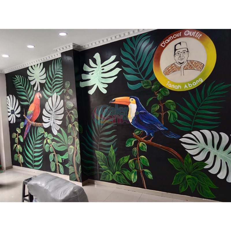 Jual Jasa lukis dinding mural | lukis dinding tema Tropical & Gedung ...