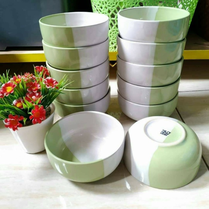 Jual DC P ( P00061 ) MANGKOK KERAMIK KAIBON TWO TONE / MANGKOK GRADASI ...