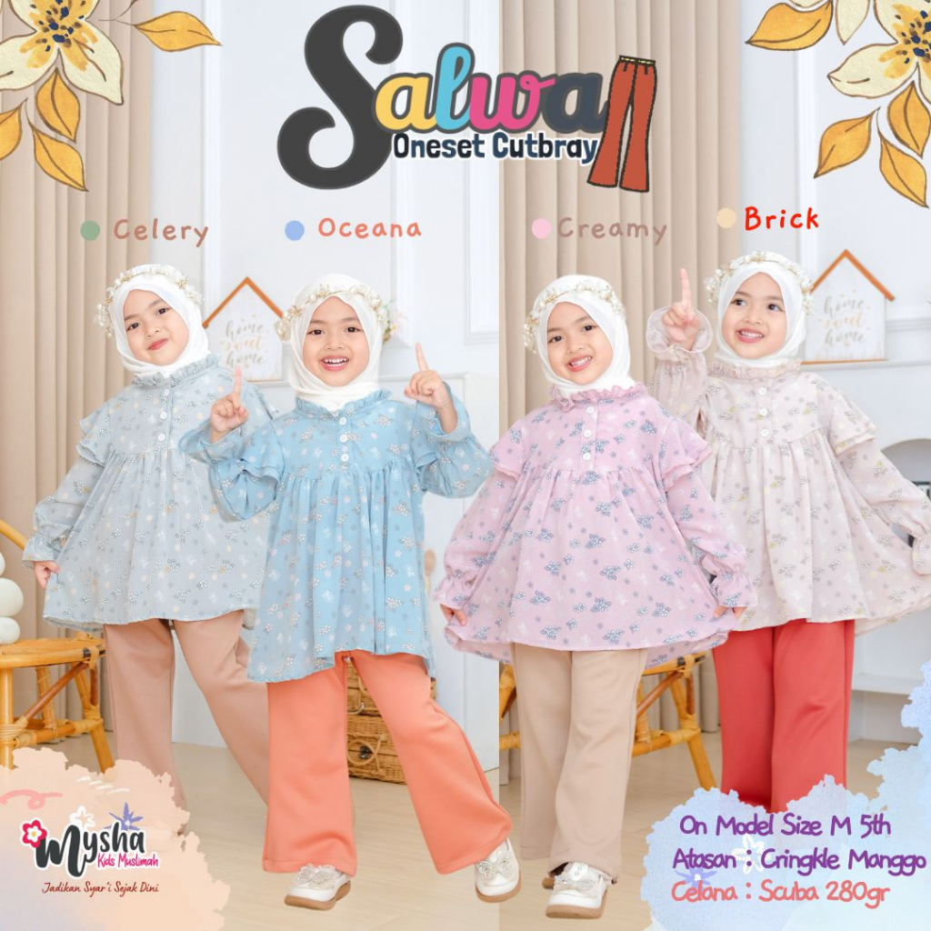 Jual Mysha Kids Muslimah - SALWA One Set Anak Perempuan Setelan Anak ...
