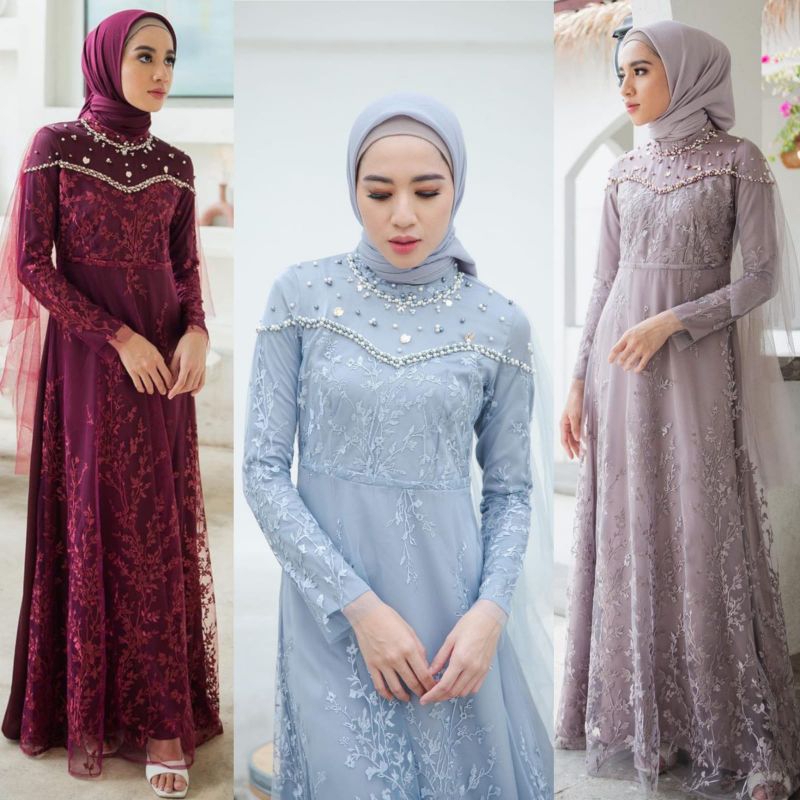 Jual TERMURAH!!! NAMIRA DRESS BROKAT KOMBINASI / FASHION MUSLIM WANITA / GAMIS NADINE / BISA COD ...
