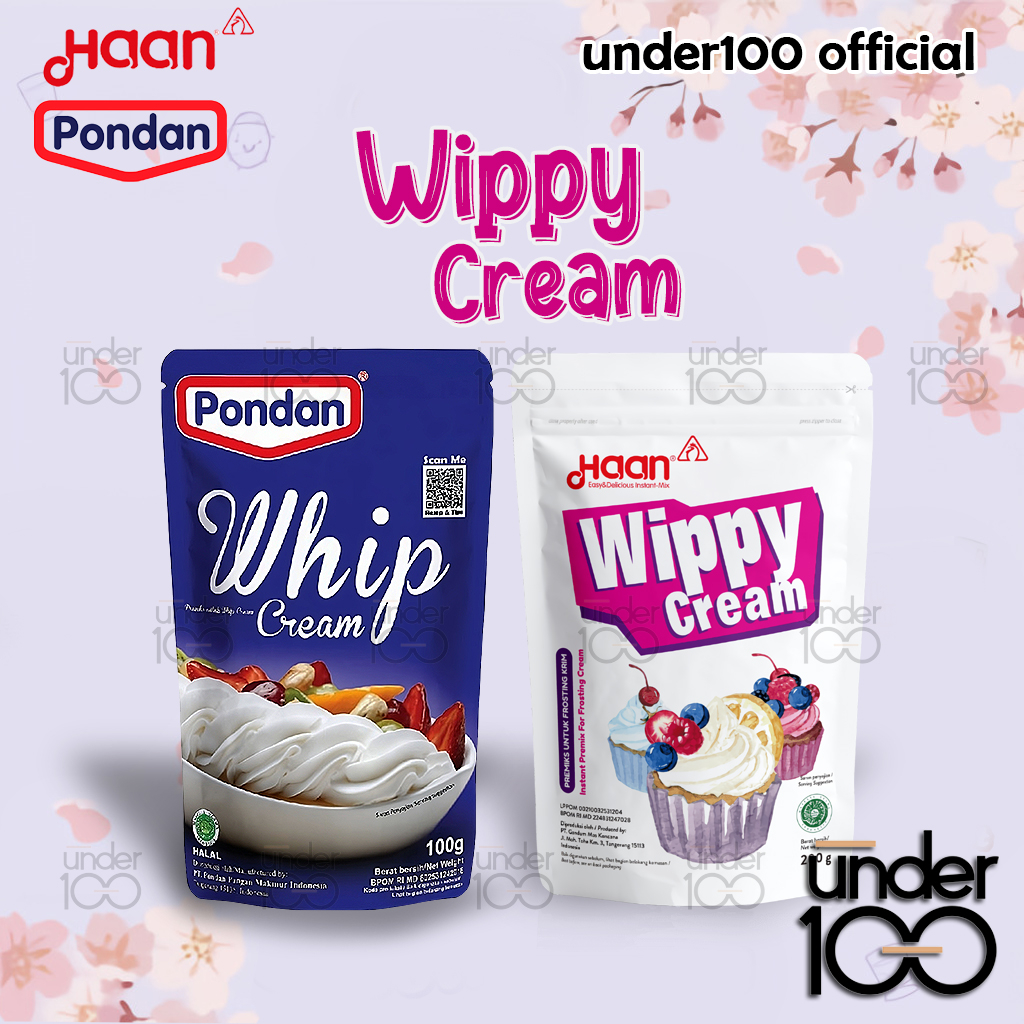 Jual Under100 Haan Wippy Cream Pouch 200g | Pondan Whip Cream Pouch 100g | HALAL BPOM | Shopee ...