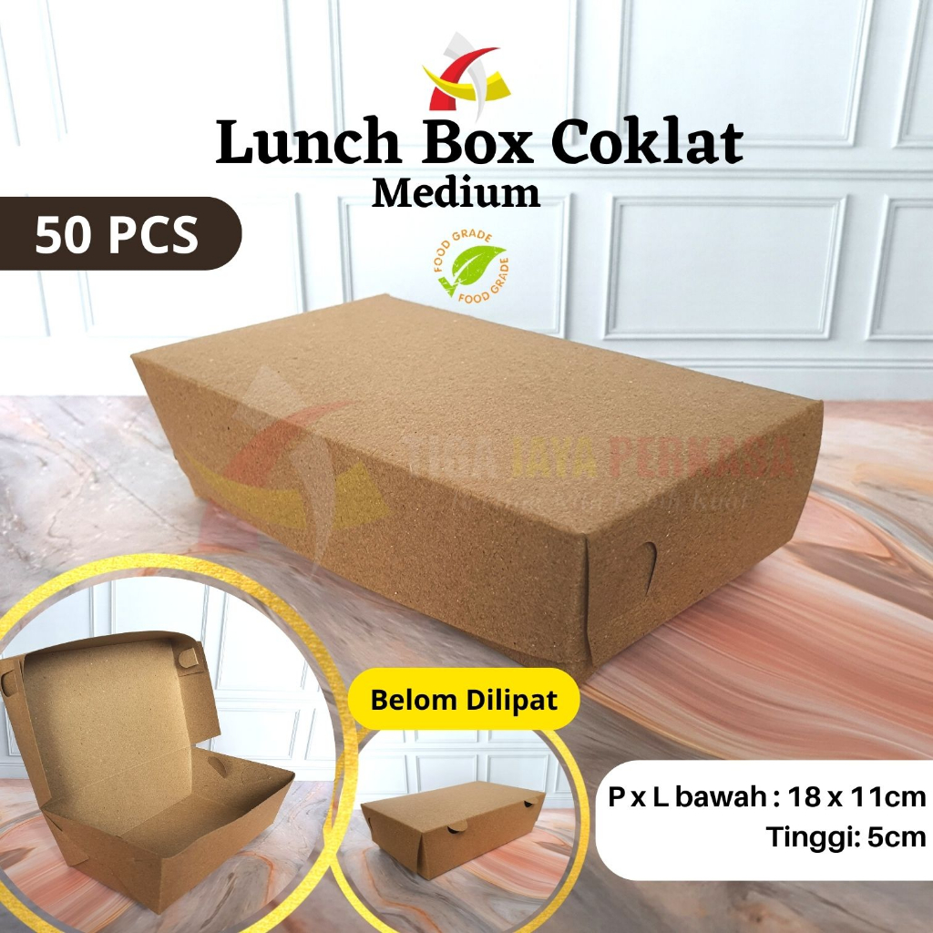 Jual Paper Lunch Box Coklat Medium Takeaway Box Kotak Makan Kertas ...