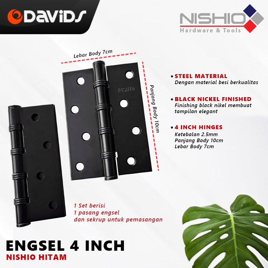 Jual Engsel Pintu Jendela Rumah Kamar Esel Ensel Besi Hitam 4 Inch ...