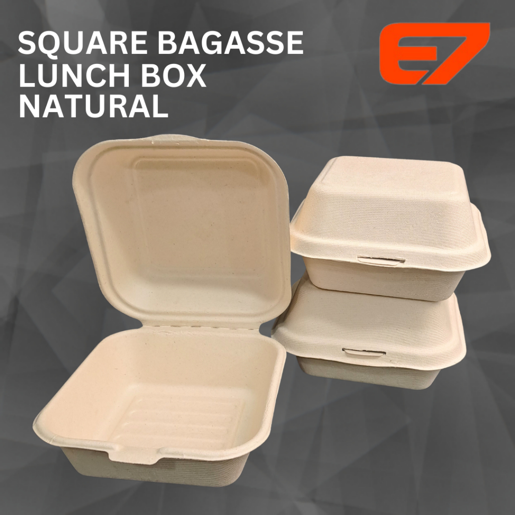 Jual Bagasse Natural Lunch Box Burger 6in - Kotak Makan Kue, Cake Box | Shopee Indonesia
