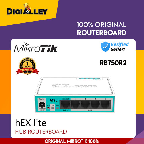 Jual Mikrotik hEX Lite RB750R2 Router Lite routerboard 5 Port Ethernet ...