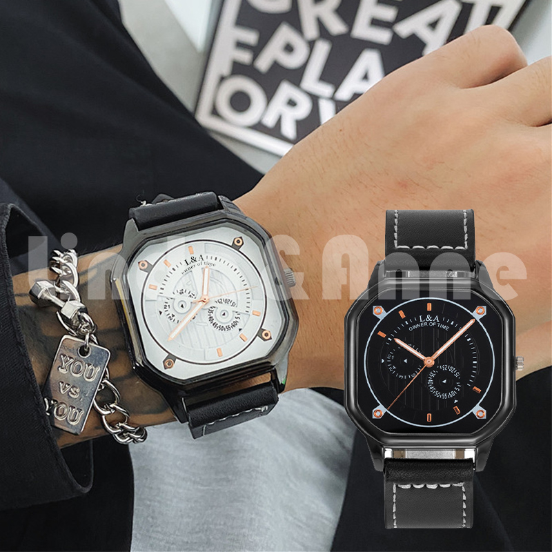 Jual Jam Tangan L&A Untuk Pria dan Wanita Couple Dial Kotak Quartz ...