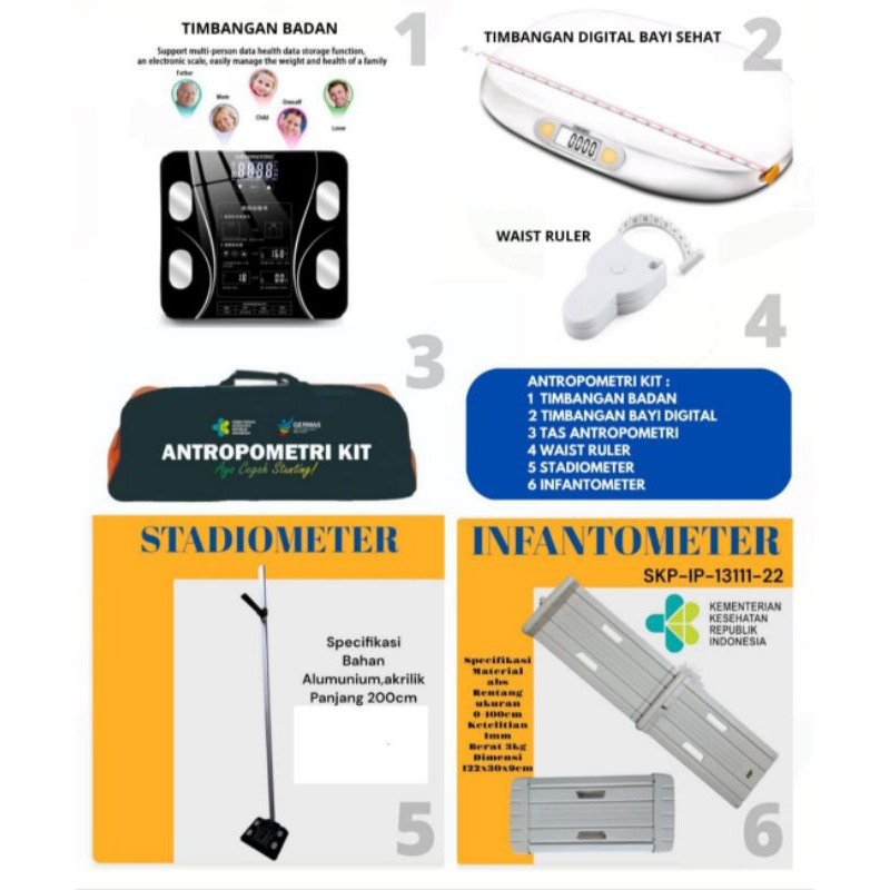 Jual Antropometri Kit I Posyandu Kit lengkap isi 6 pc | Shopee Indonesia