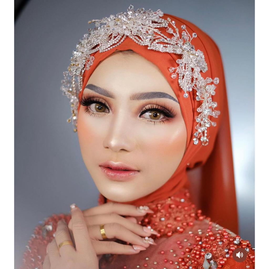 Jual Headpiece bunga kristal mewah Headpiece wedding jeolso | Shopee ...
