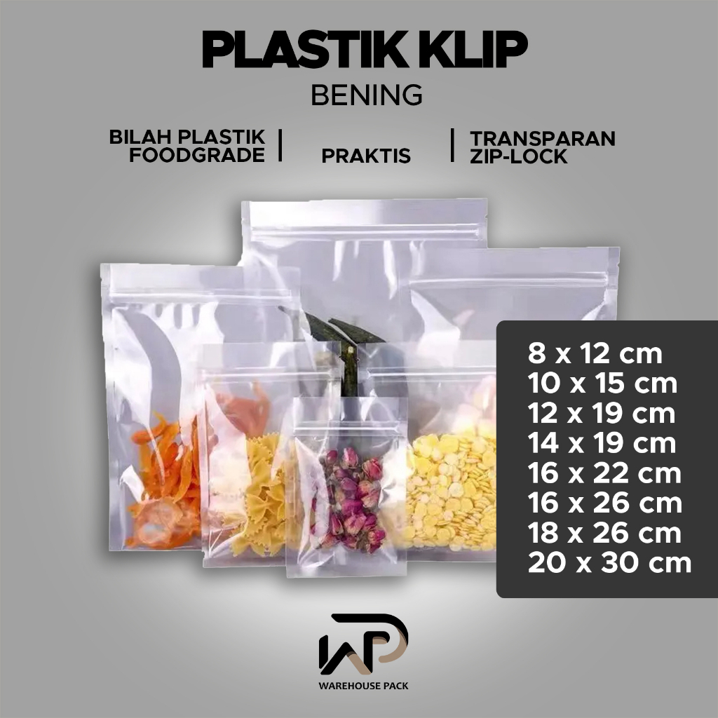 Jual ( 10 Pcs ) Plastik Klip Bening | Plastik Kemasan Makanan | Ziplock ...