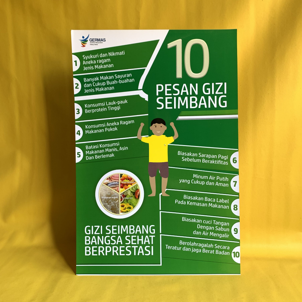 Jual Poster Makanan Sehat | Poster 10 Pesan Gizi Seimbang | Poster ...