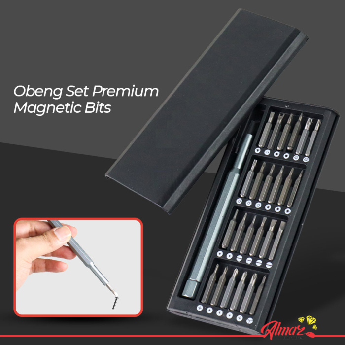Jual Obeng Set Premium Magnetic Bits 24 in 1 Black | Shopee Indonesia