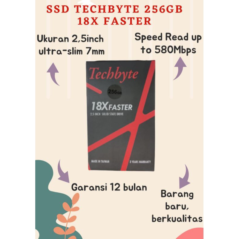 Jual SSD TECHBYTE 256GB ORYGINAL/BERGARANSI | Shopee Indonesia