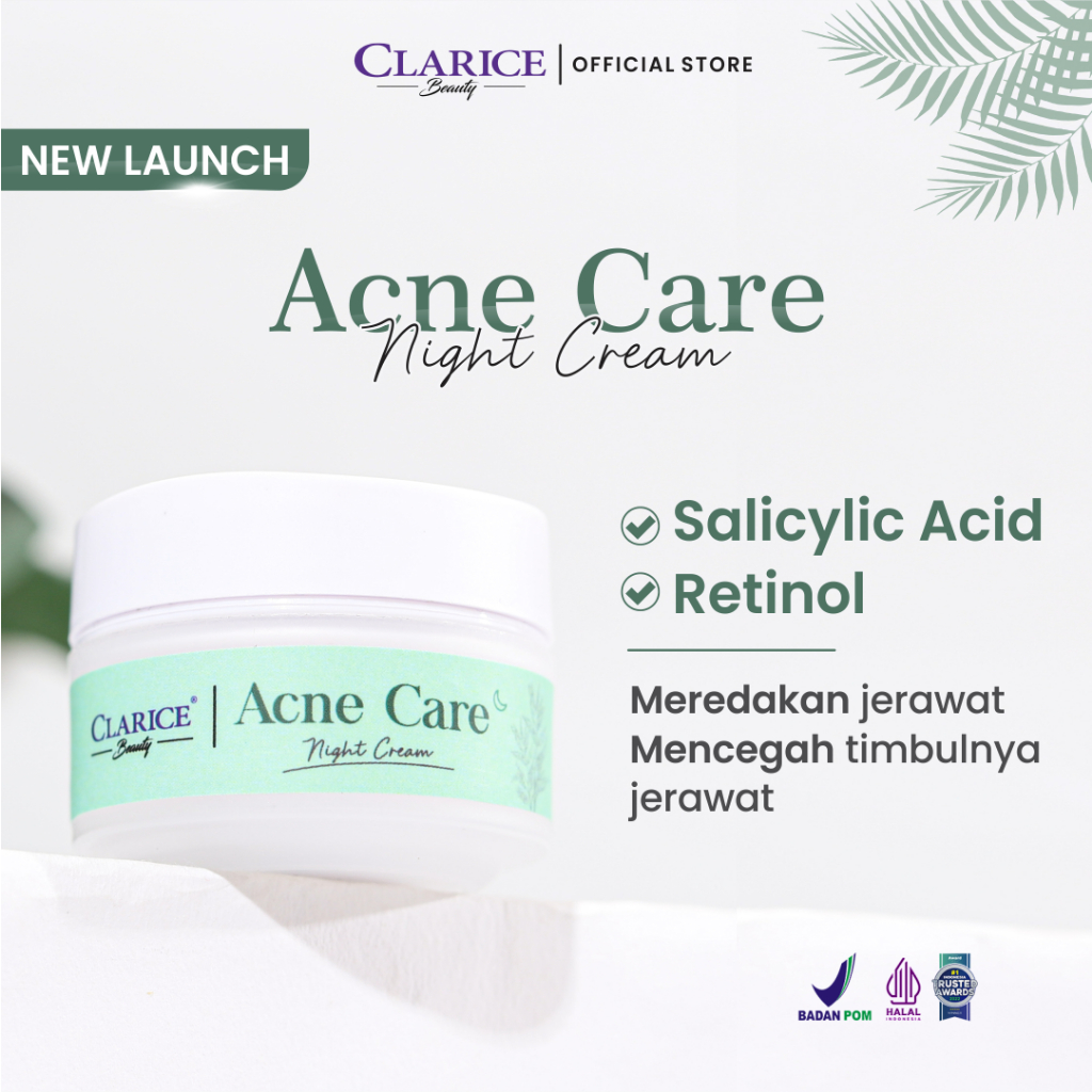 Jual CLARICE BEAUTY Acne Care Night Cream | Cream malam khusus jerawat ...