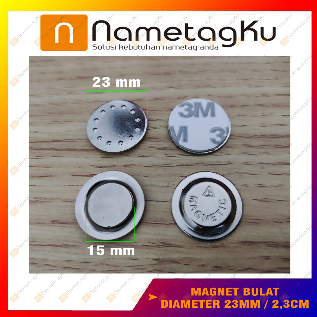 Jual Magnet Caution Bulat Name Tag/ Nama Dada/ Pin Lencana/ Diameter ...
