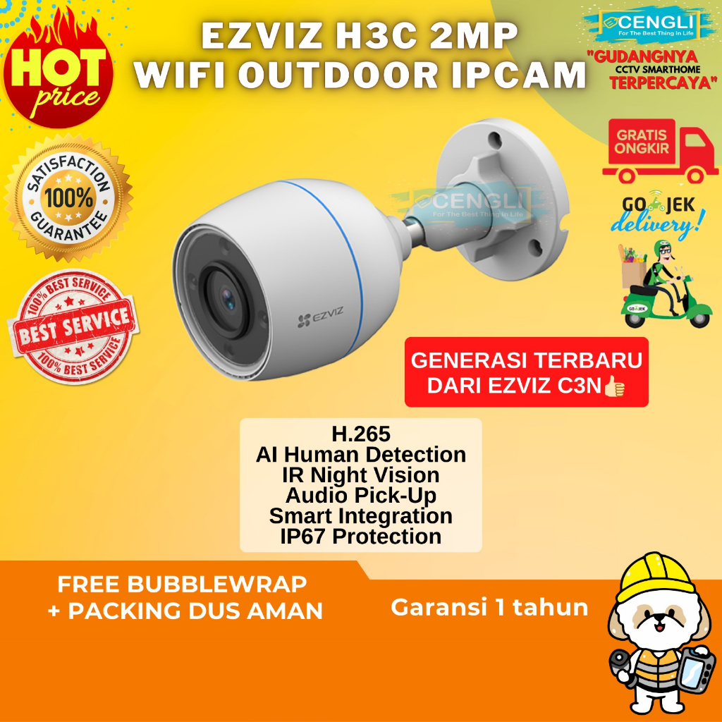 Jual Cctv Wireless Outdoor Ezviz C3N 1080p IP cam Wireless EZVIZ ...