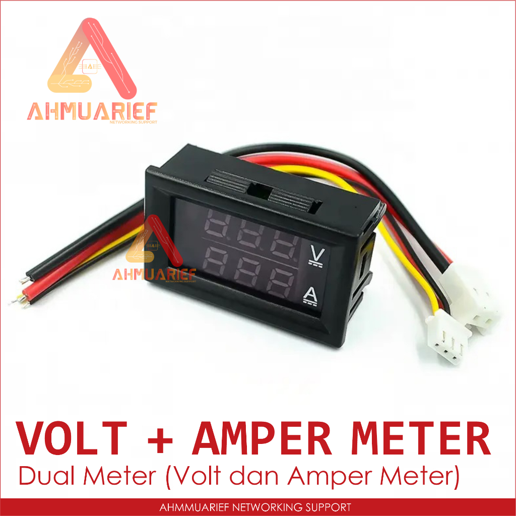 Jual DIGITAL MULTIMETER MINI DUAL DISPLAY LED VOLTMETER DAN AMPERMETER VOLT AMPER METER DC ...