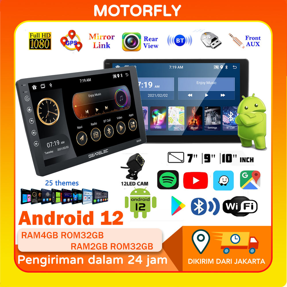 Jual universal 7/9/10 Inch Car radio Android 12 Navigasi 2+32G IPS Screen Head Unit bisa WiFi ...
