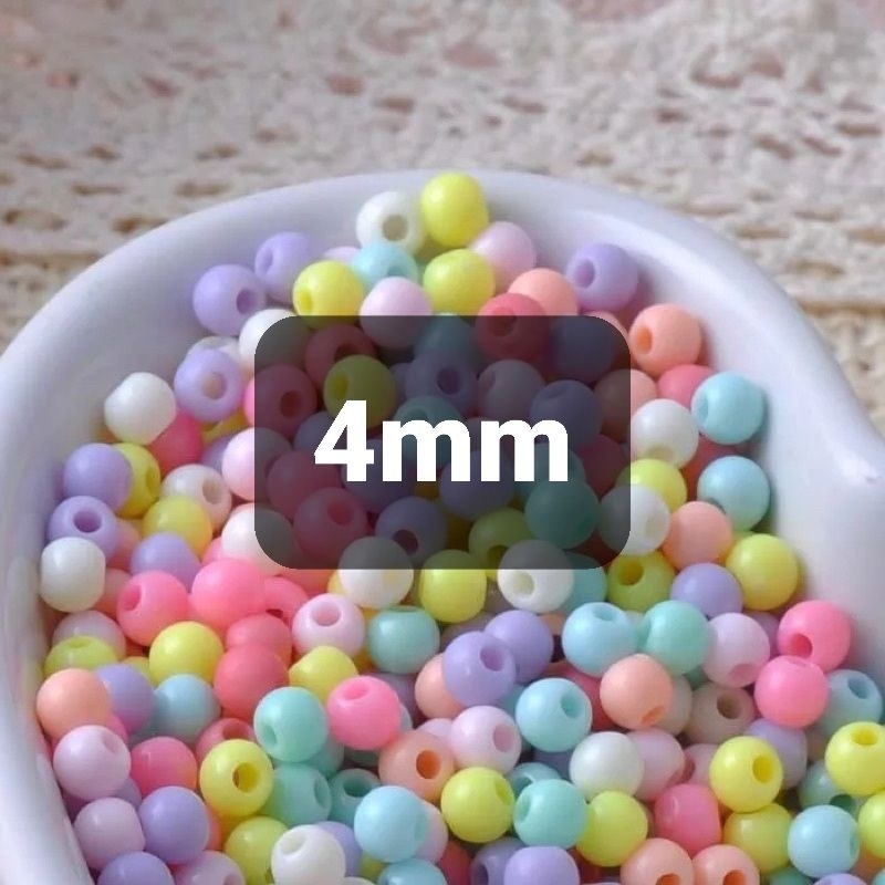 Jual (20gr) Manik Mote Pastel Bulat 4mm | Shopee Indonesia