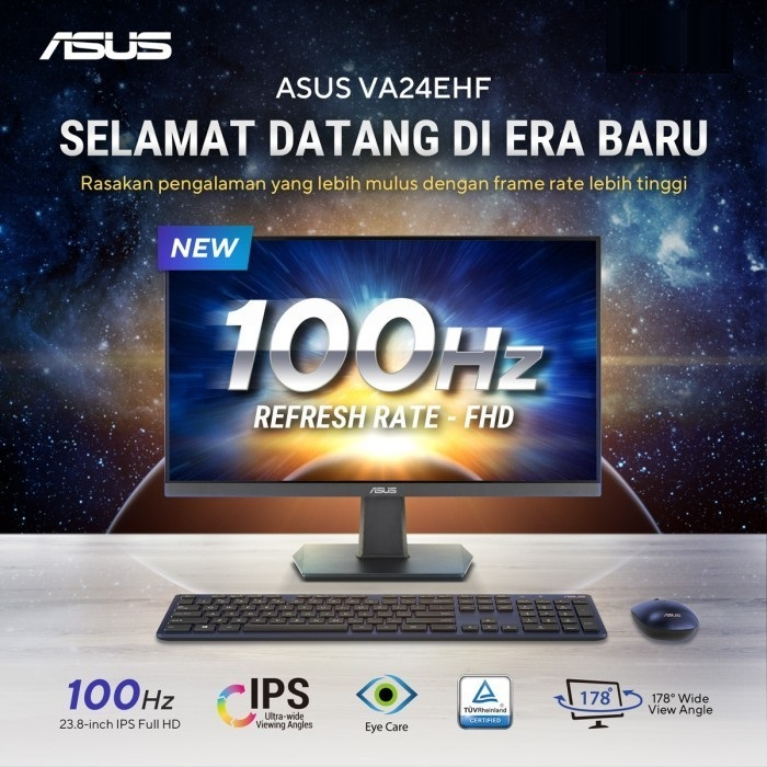 Jual Monitor Gaming ASUS VA24EHF Eye Care 23.8" 24" FHD IPS 100Hz 1ms ...