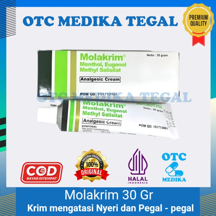 Jual Molakrim 30 Gr Krim nyeri punggung, keseleo/ Krim Nyeri Otot Pegal ...