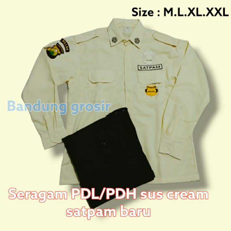 Jual Seragam Pdl sus satpam lengan panjang + bordir cream baru 2023 ...