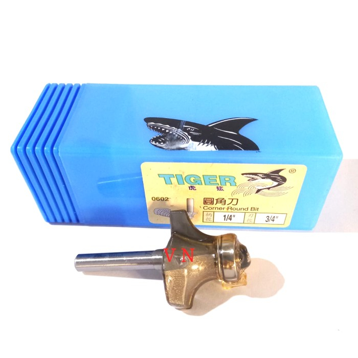 Jual Mata Router/Profil Round Over Bit 10 mm ( 1/4×3/4×R 9.5 mm ) Tiger ...