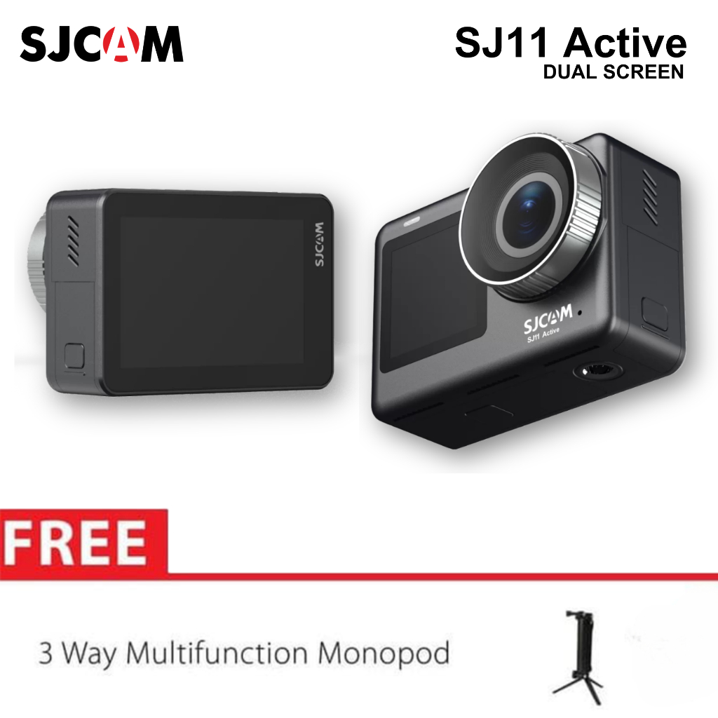 Jual SJCAM SJ11 Active dual cam kamera aksi layar ganda aktif anti ...