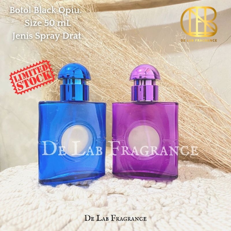 Jual botol parfum black opium ungu biru 50 ml/botol parfum lucu 50 ml ...