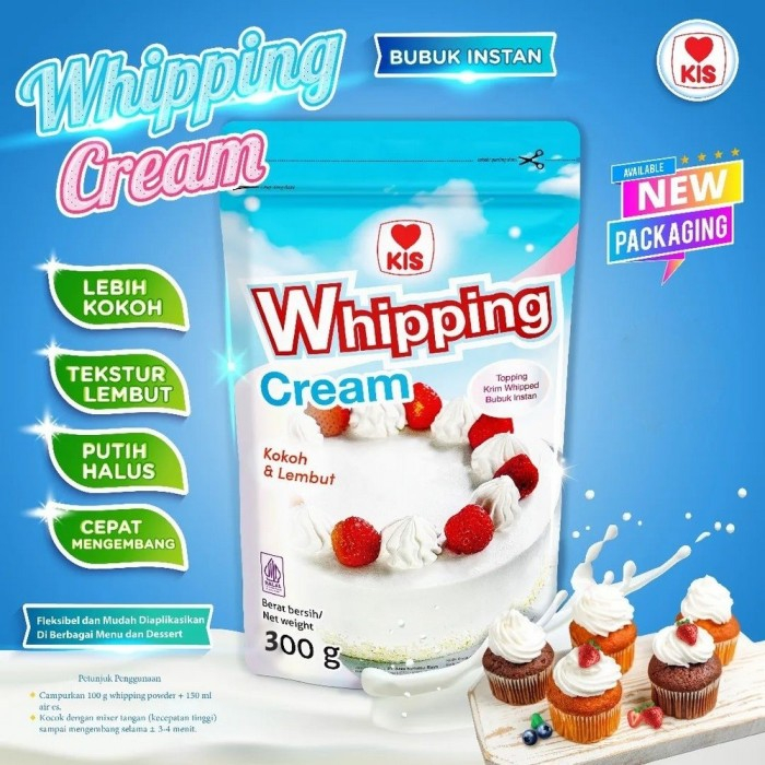 Jual KIS WHIPPING CREAM INSTANT 300 GRAM - WHIPPED CREAM BUBUK INSTANT ...