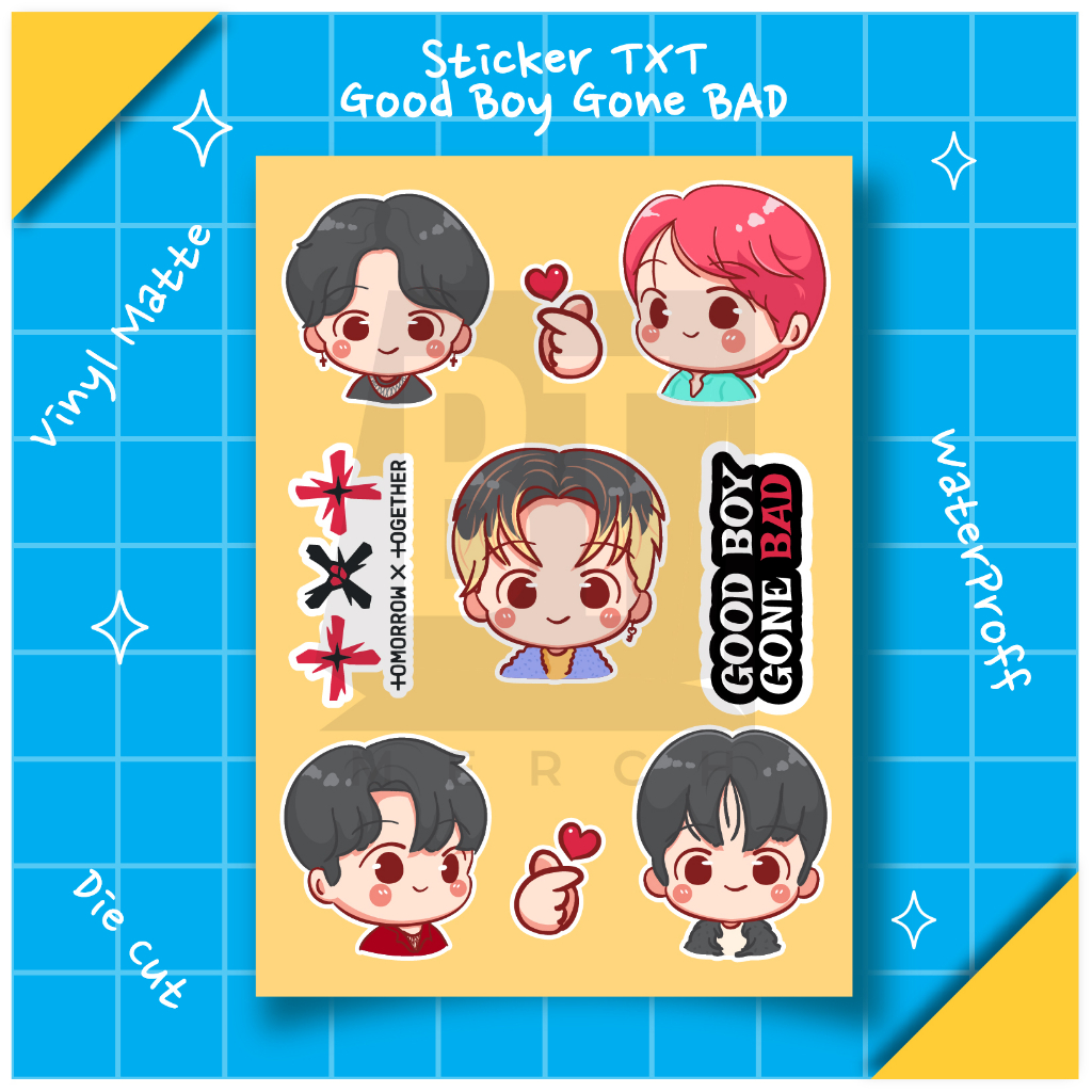 Jual STB01 - Sticker deco TXT Tomorrow by together glossy anti air ...