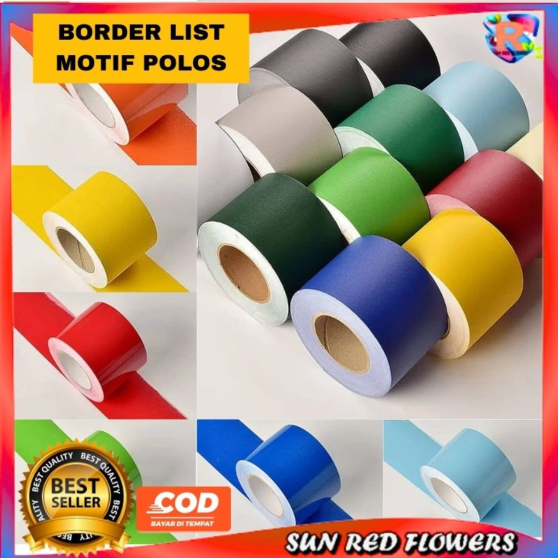 Jual Sticker Border List Tembok Motif Polos 2.5cm x 7m Wallpaper List ...