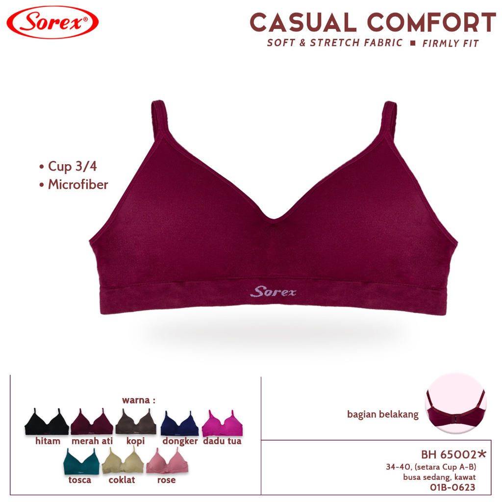 Jual Sorex Bra Kawat Casual Comfort Soft Busa Cup Setara Cup B Kait 2 ...