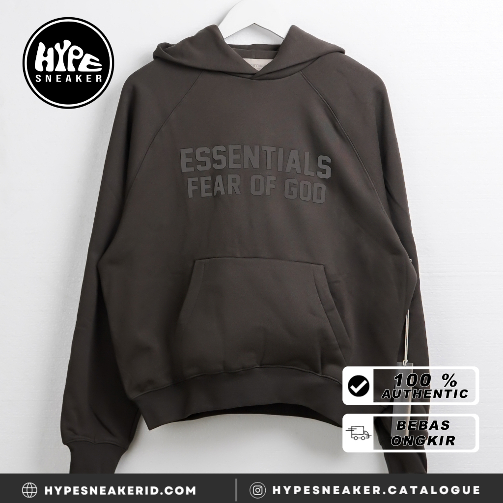 Jual Hoodie ESSENTIALS FEAR OF GOD TEXT OFF BLACK SS23 HOODIE 100% ORIGINAL | Shopee Indonesia
