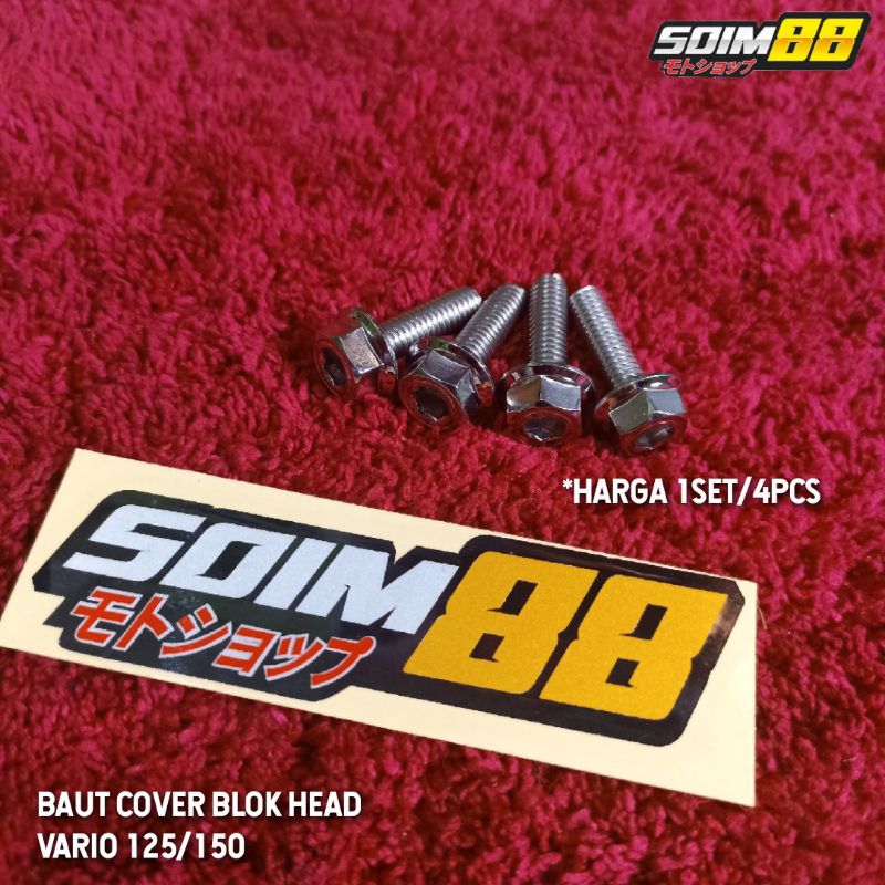 Jual Baut Cover Blok Head Vario 125/150/160 Stainless 2 kunci | Shopee ...