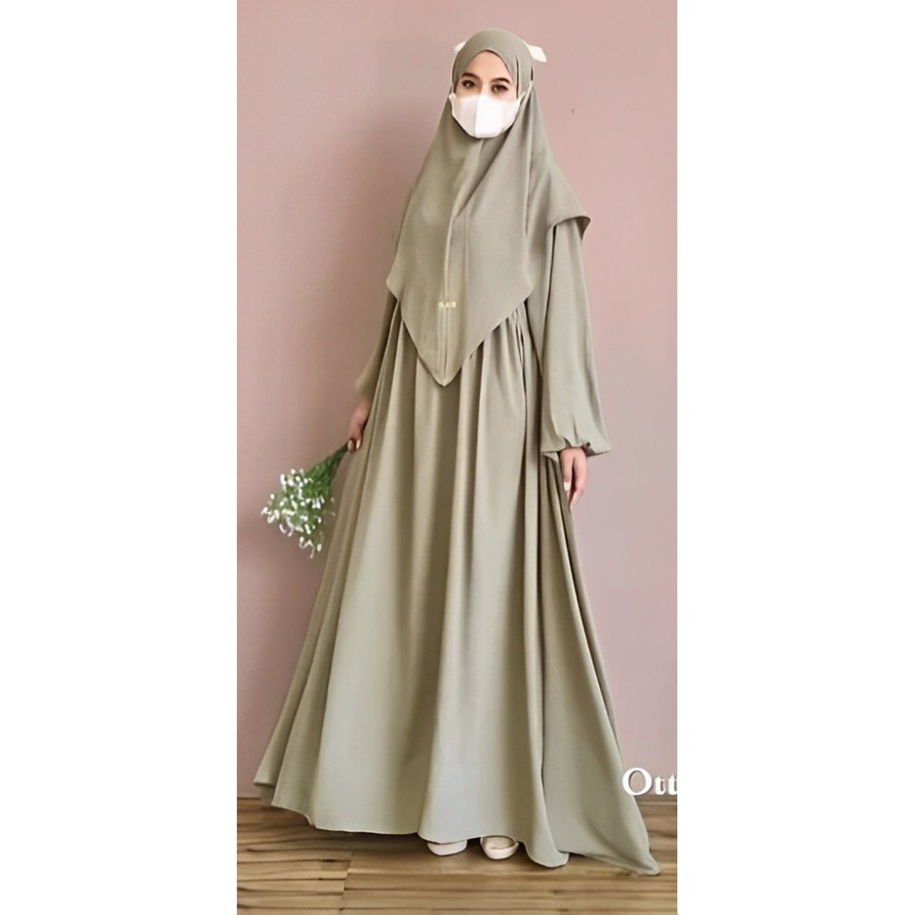 Jual Setelan Al Zirah Syari Khimar / Gamis Syari CRINKLE AIRFLOW / Baju Gamis Plus Khimar Size M ...