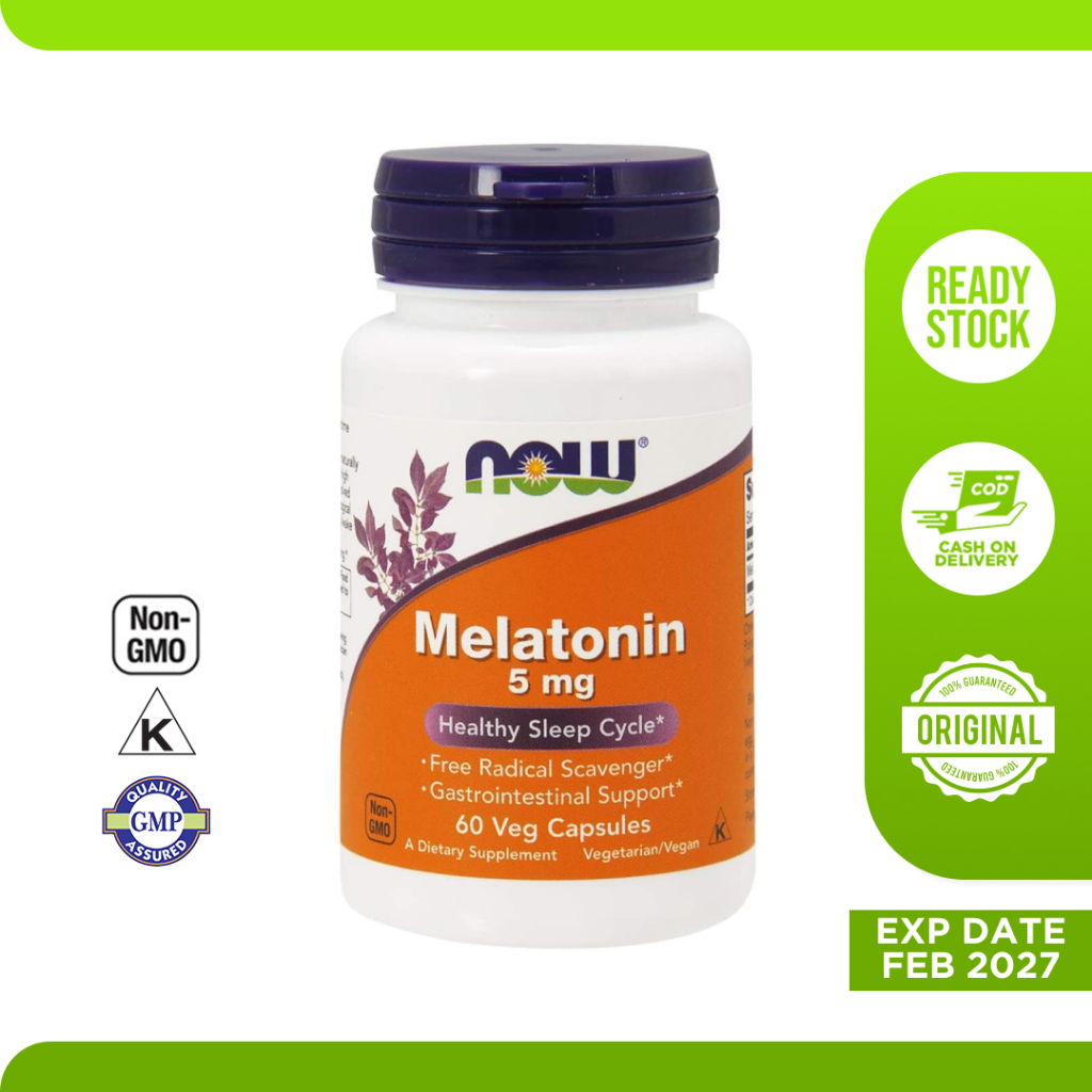 Jual Suplemen Vitamin Insomnia Gangguan Susah Tidur Now Melatonin 5 mg ...