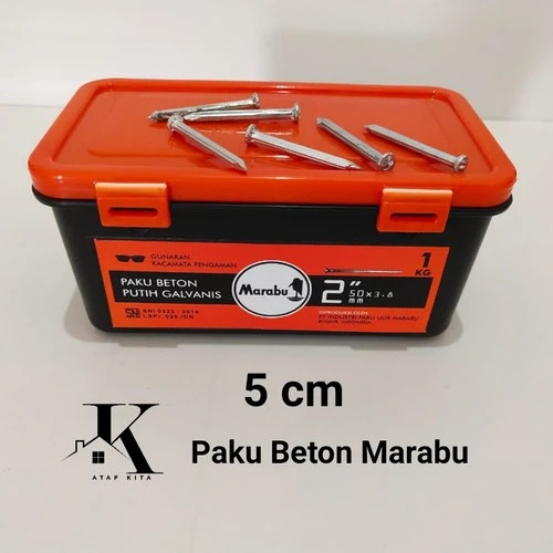 Jual Paku Beton Galvanis Marabu 5cm / Paku Beton Putih 5 cm / Paku ...