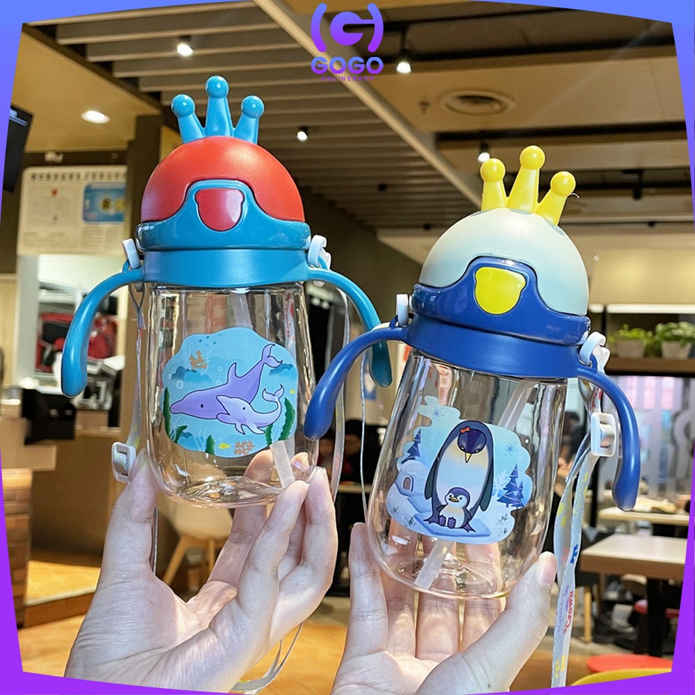 Jual GOGO-C913 Botol Minum Anak 380ML Motif Mahkota Karakter Kartun ...