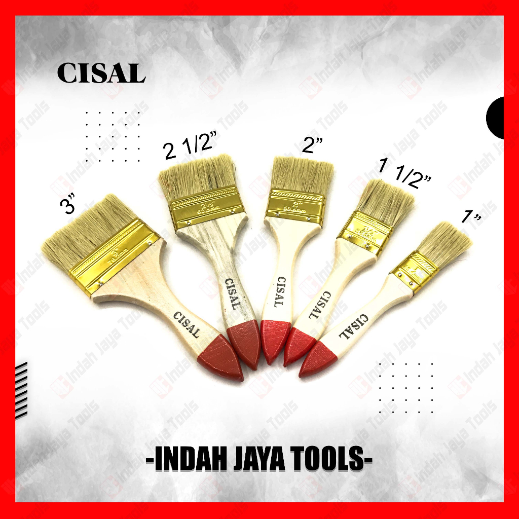 Jual CISAL Kuas Cat 1- 1 1/2- 2- 2 1/2- 3 Inch Gagang Kayu Koas Cat ...