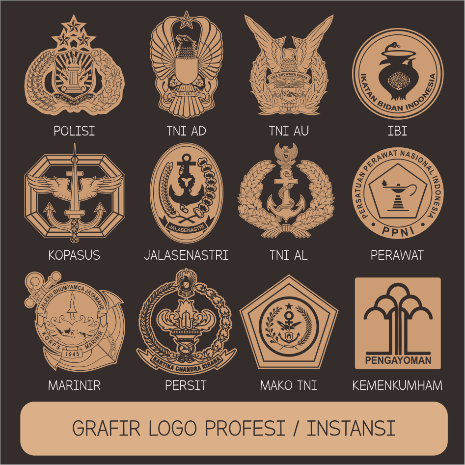 Jual Logo Profesi / Lambang Instansi Akrilik Gold / Mirror Gold ...